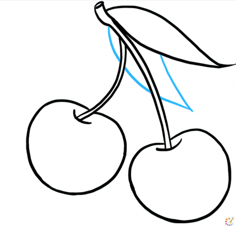 How to draw Cherries Step by Step – For Kids & Beginners