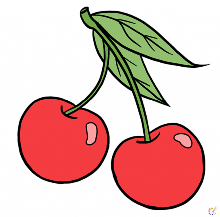 How to draw Cherries Step by Step – For Kids & Beginners