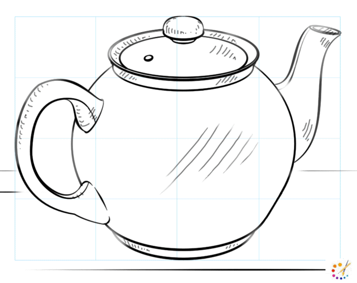 How to Draw Teapot Step By Step – For Kids & Beginners
