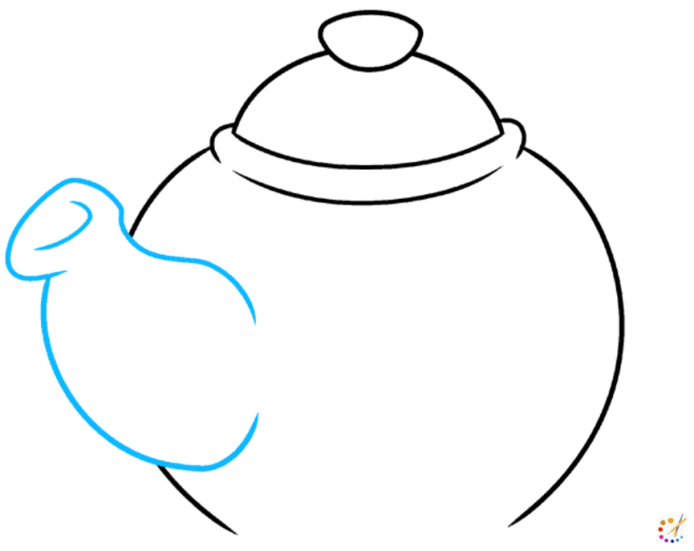 How to Draw Teapot Step By Step – For Kids & Beginners