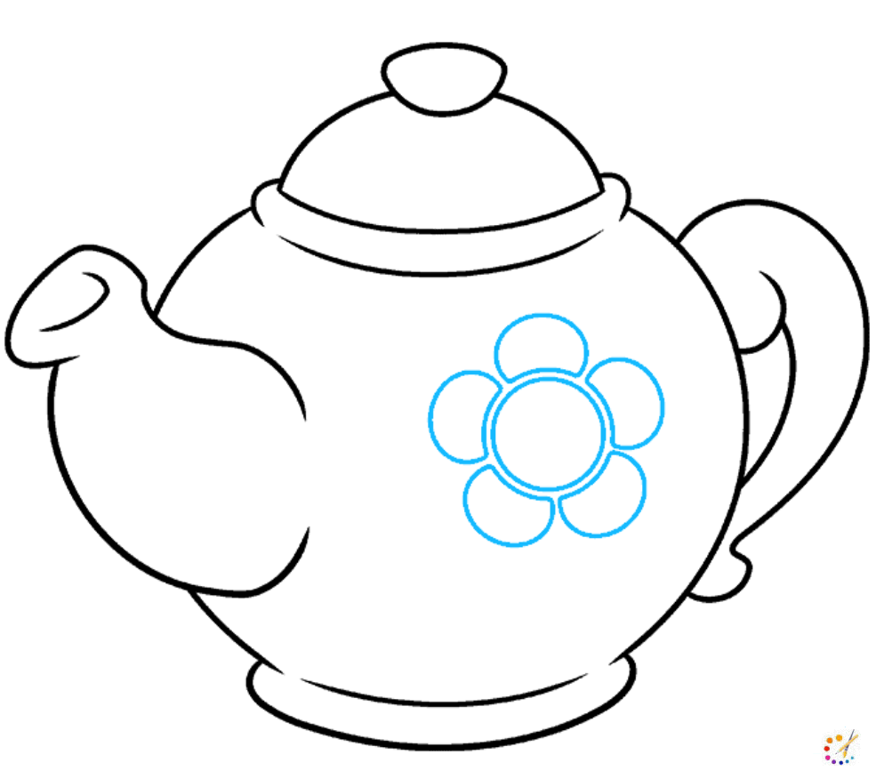 How to Draw Teapot Step By Step – For Kids & Beginners