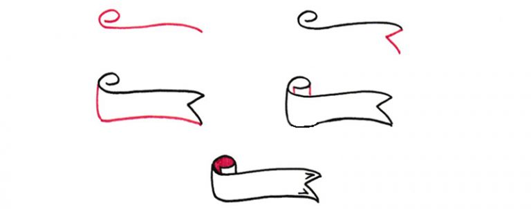 How to Draw Banner Step By Step – For Kids & Beginners