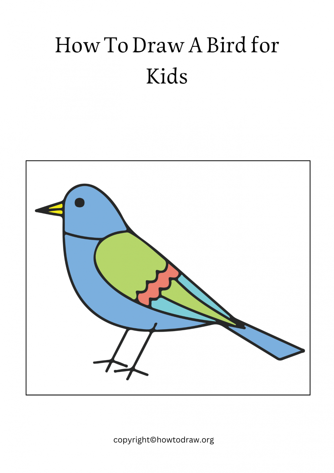 How To Draw A Bird Step By Step – For Kids & Beginners