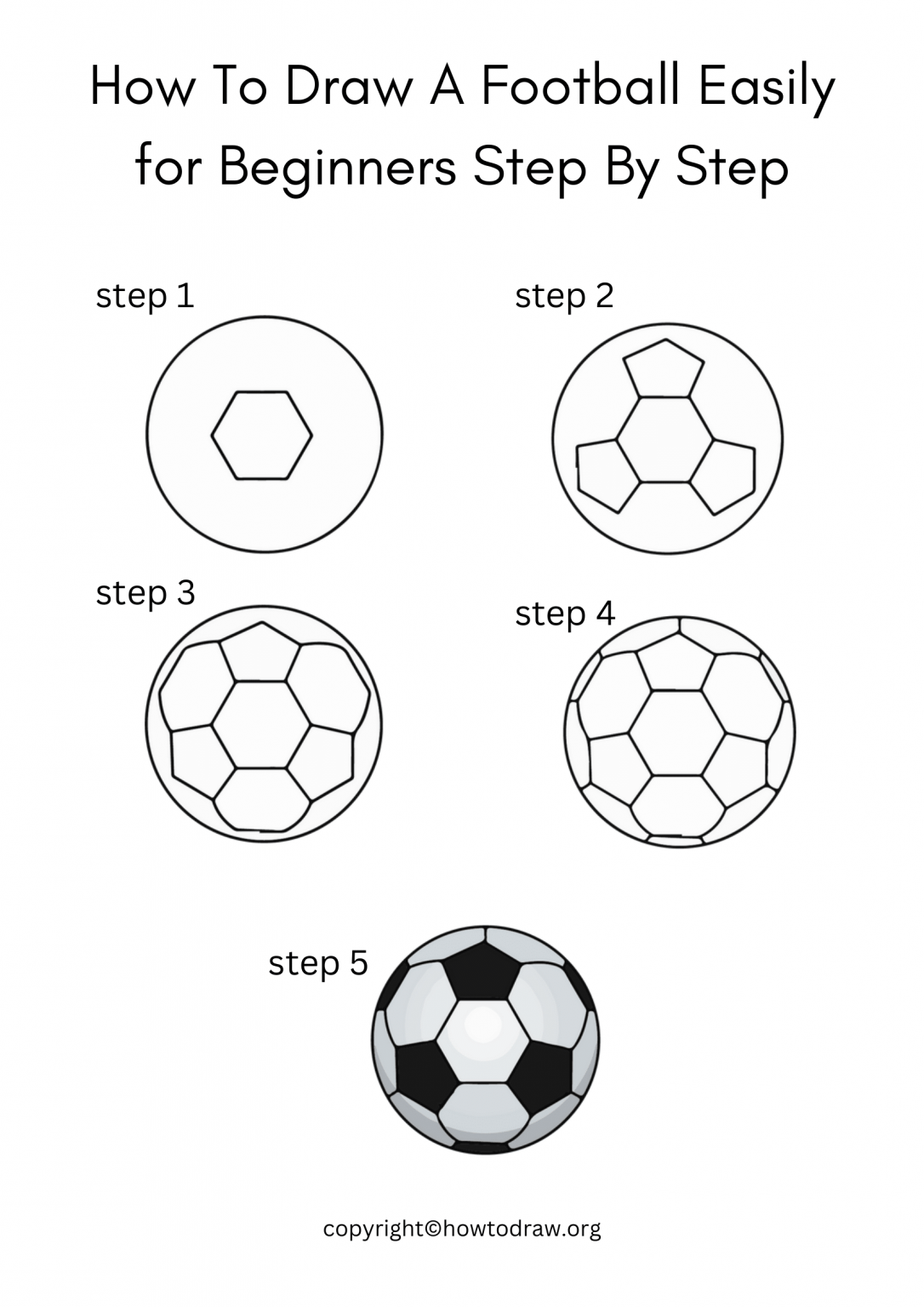 How To Draw A Football Step By Step – For Kids & Beginners
