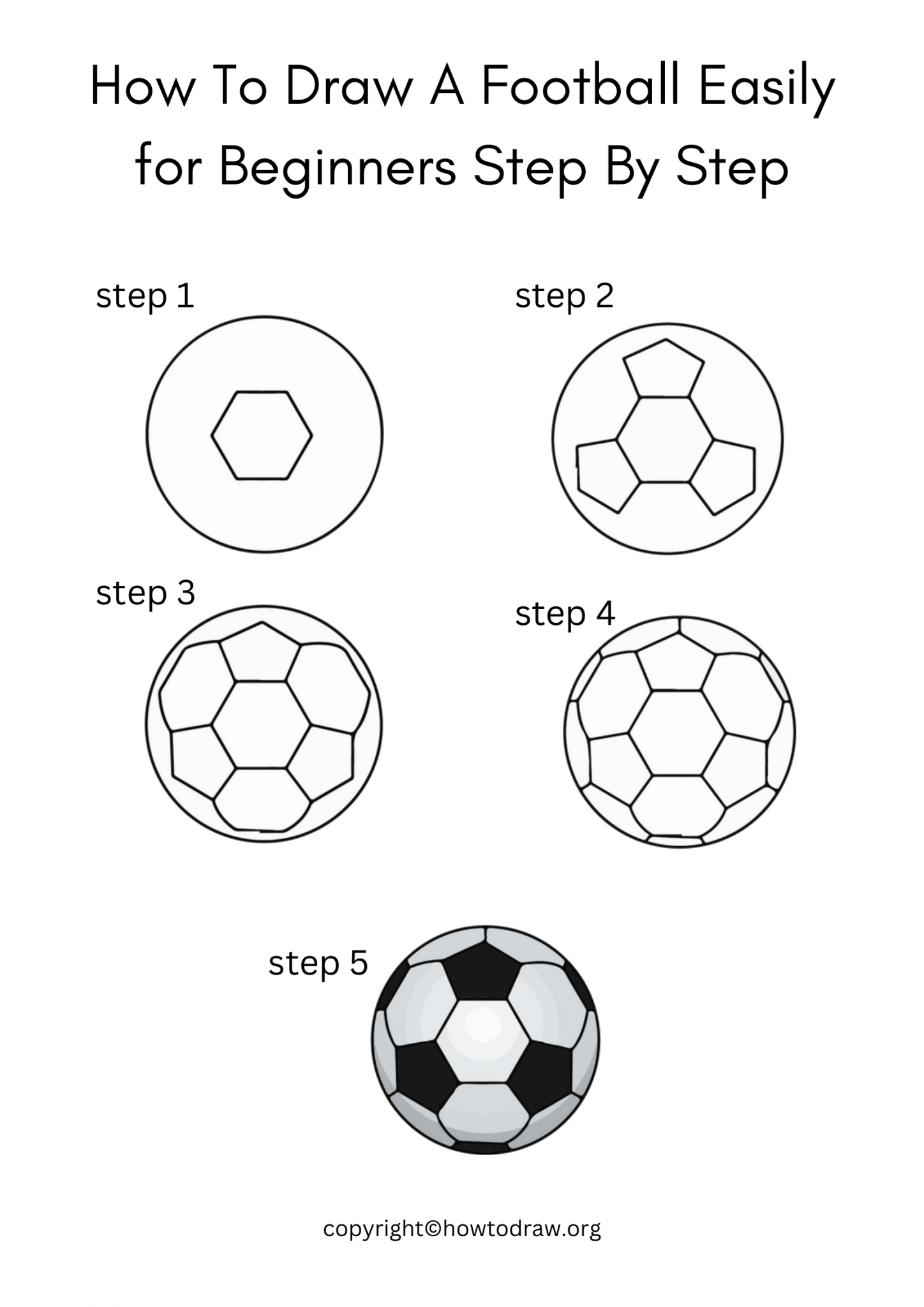 How To Draw A Football Step By Step – For Kids & Beginners