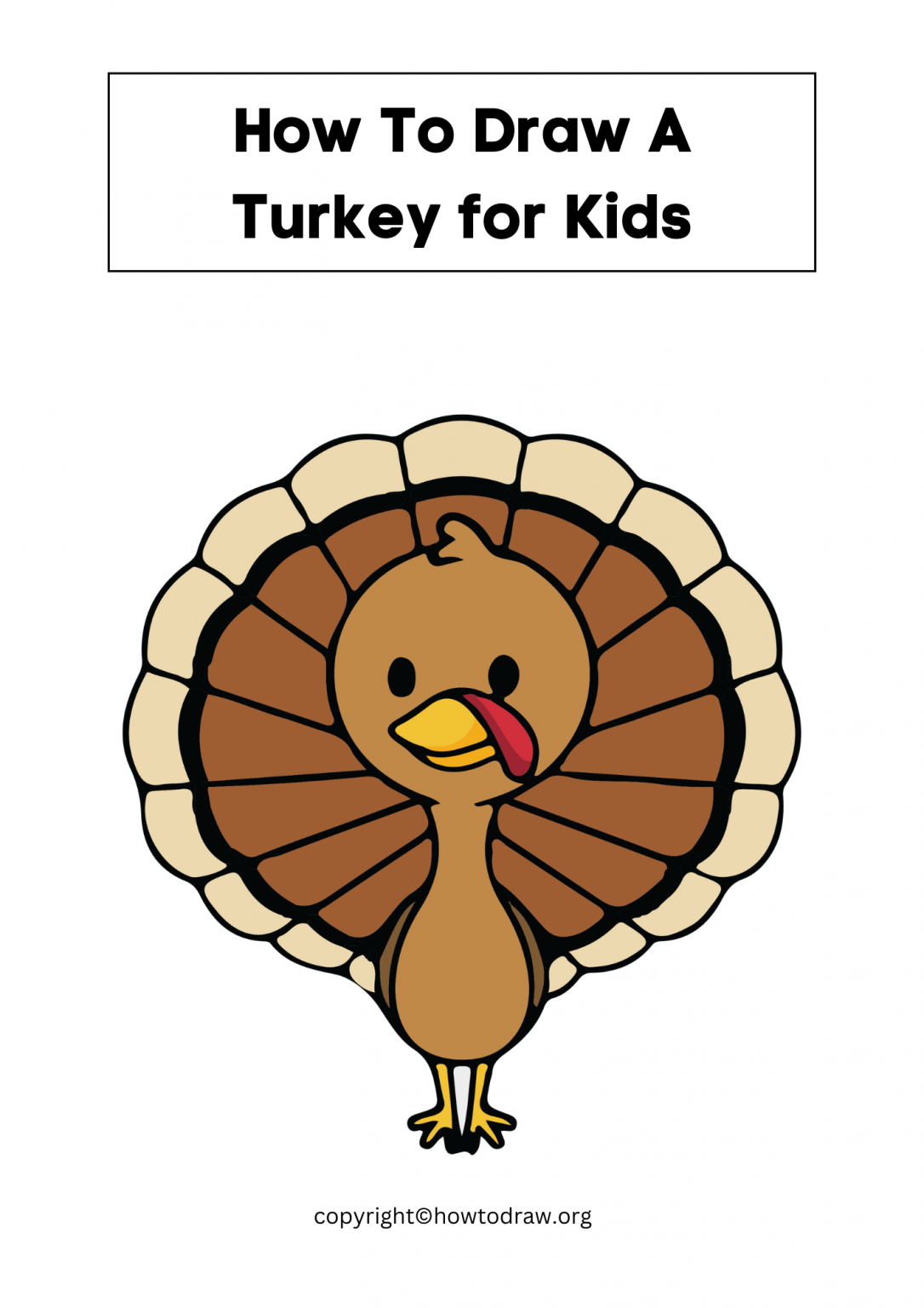 How To Draw A Turkey Step By Step – For Kids & Beginners