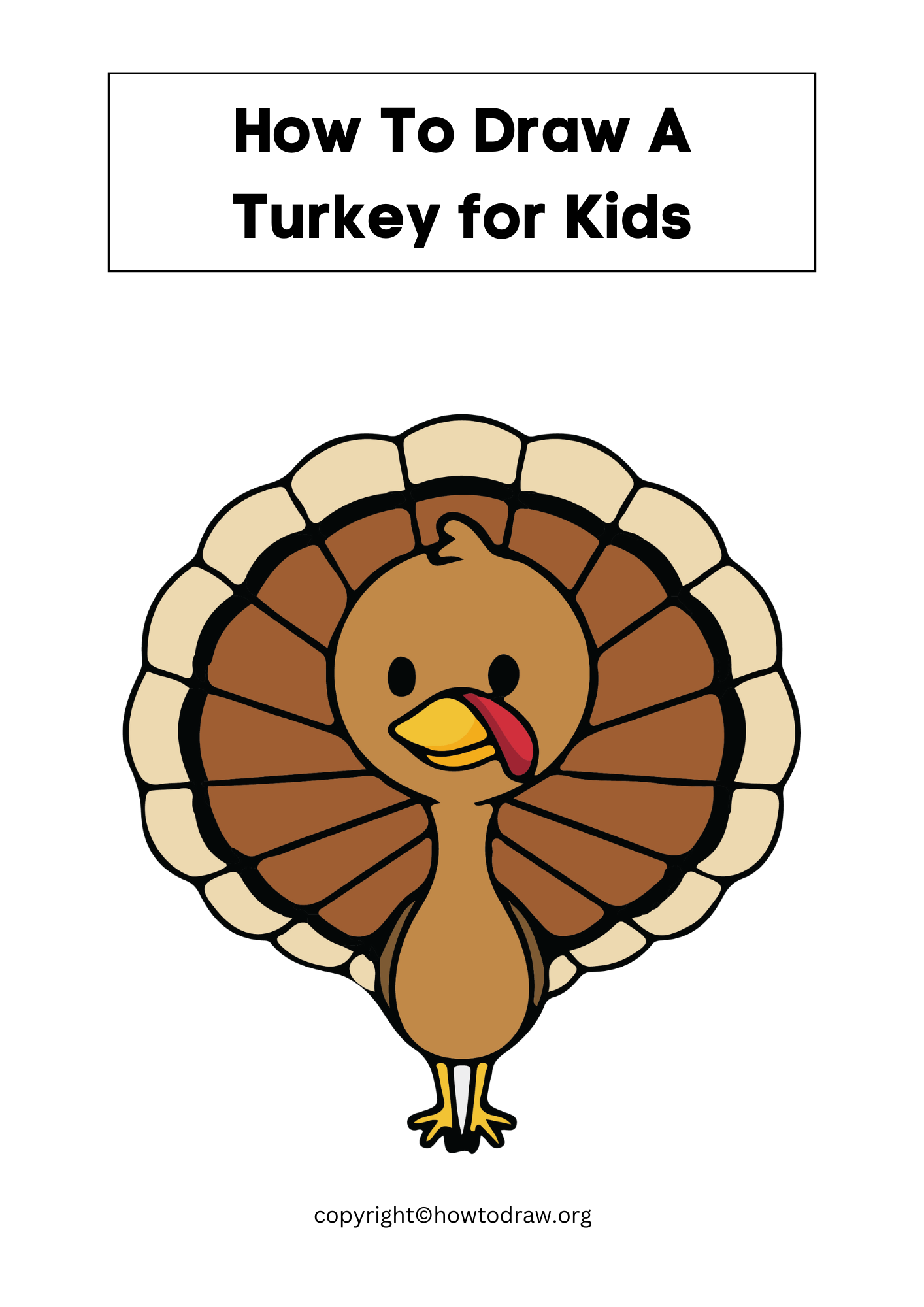 How To Draw A Turkey Step By Step – For Kids & Beginners