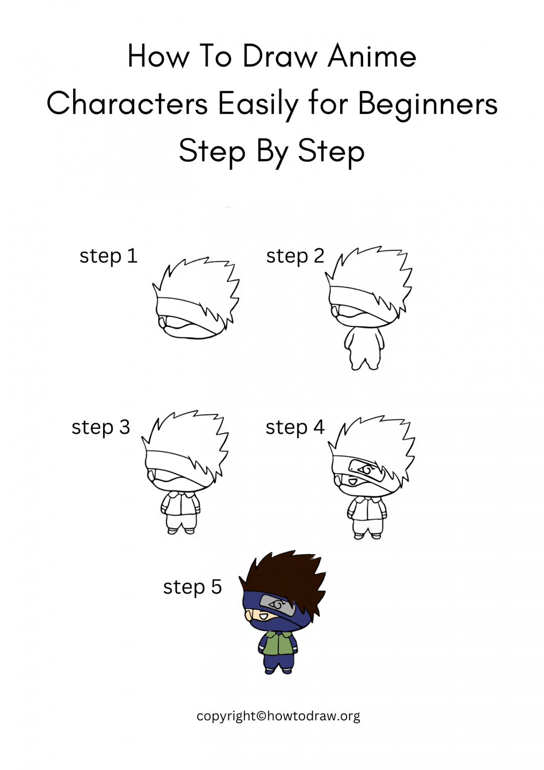 How To Draw Anime Characters with Steps – For Kids & Beginners