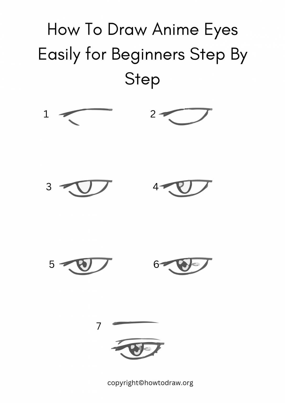 How To Draw Anime Eyes Step By Step – For Kids & Beginners