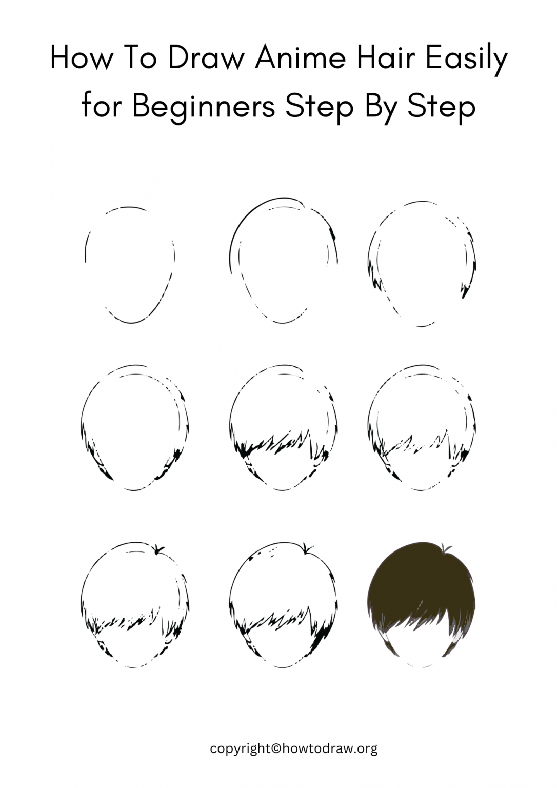How To Draw Anime Hair Step By Step – For Kids & Beginners