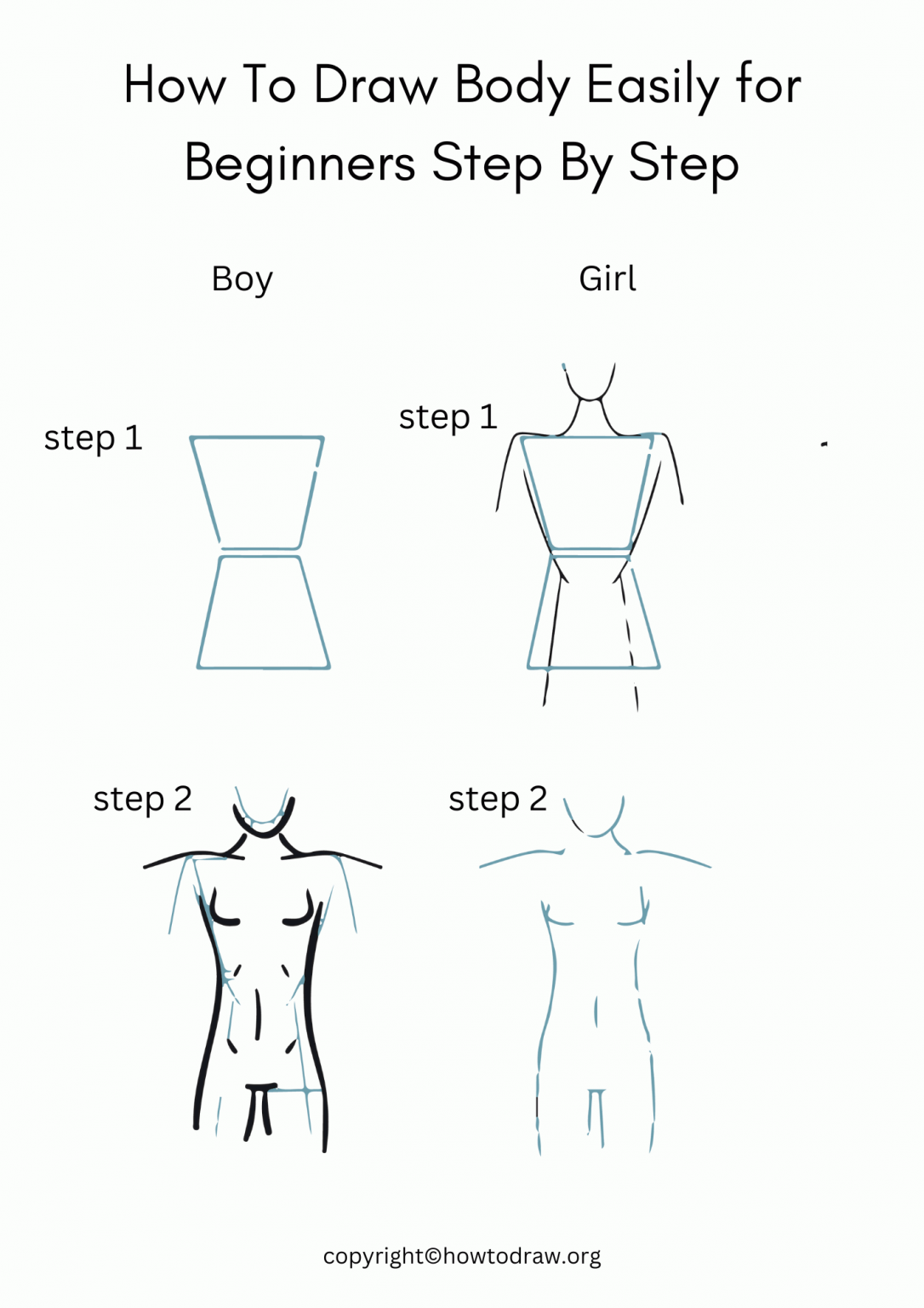How To Draw Body Step By Step – For Kids & Beginners