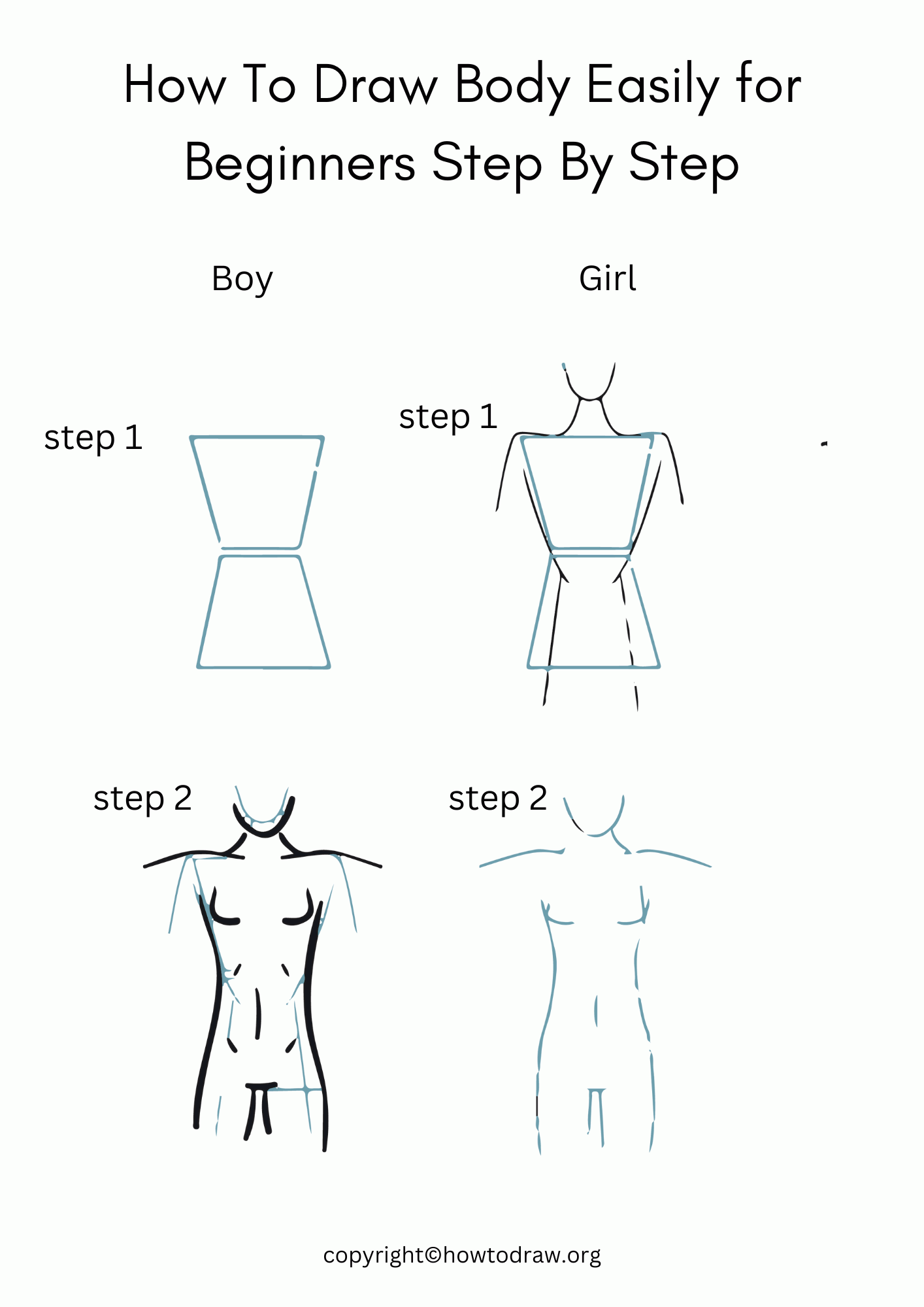 How To Draw Body Step By Step – For Kids & Beginners