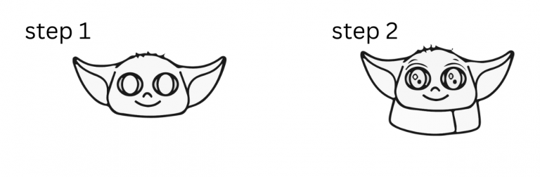 How To Draw Baby Yoda Step By Step – For Kids & Beginners