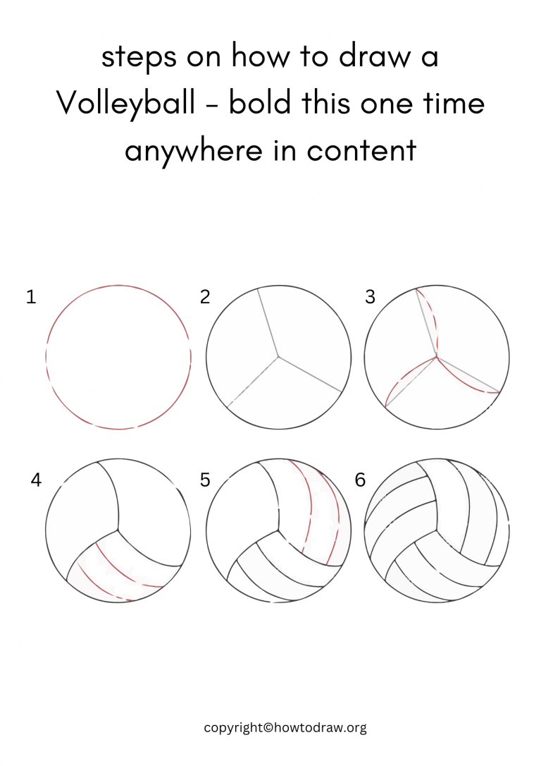 How To Draw A Volleyball Step By Step – For Kids & Beginners