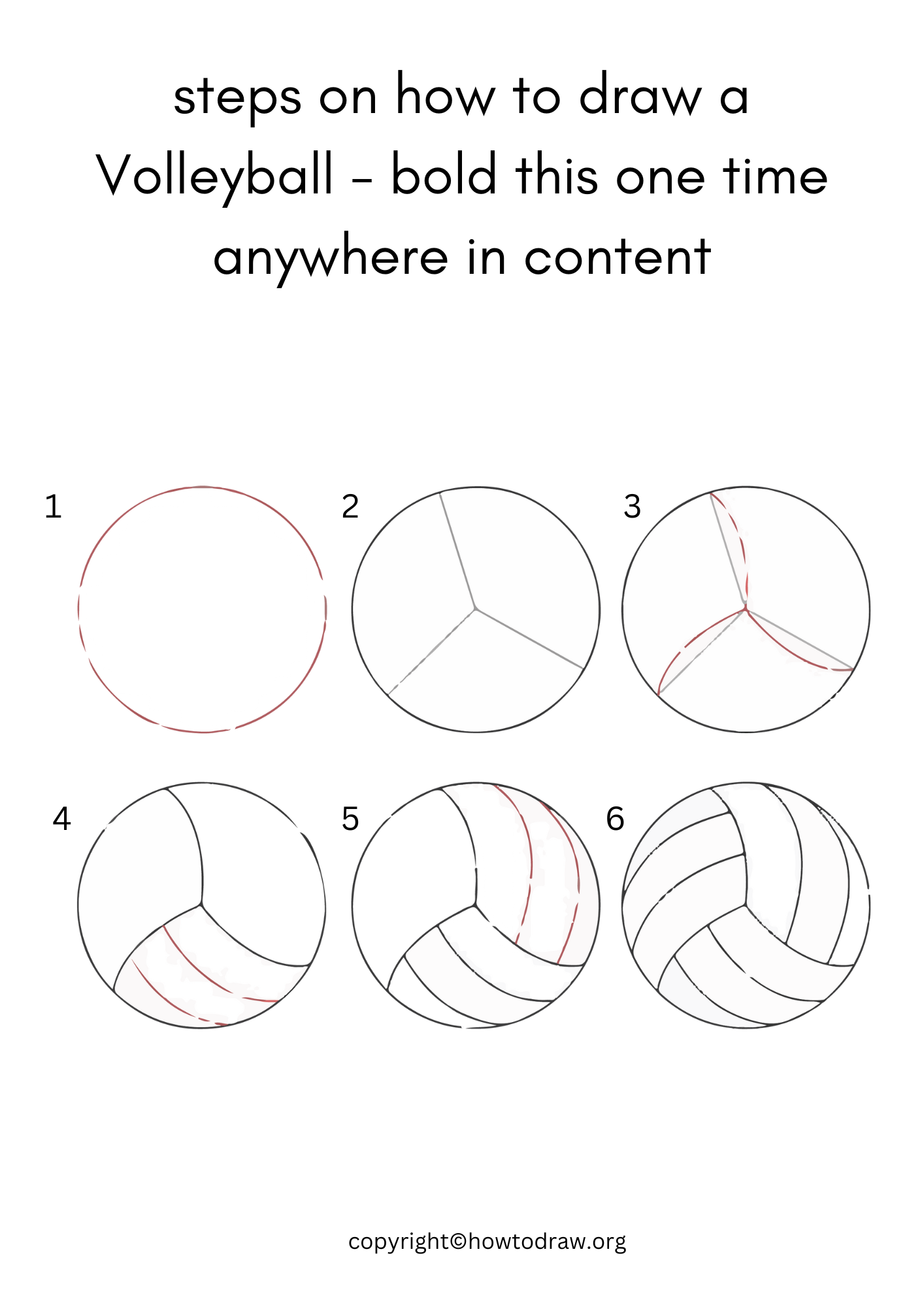 How To Draw A Volleyball Step By Step – For Kids & Beginners