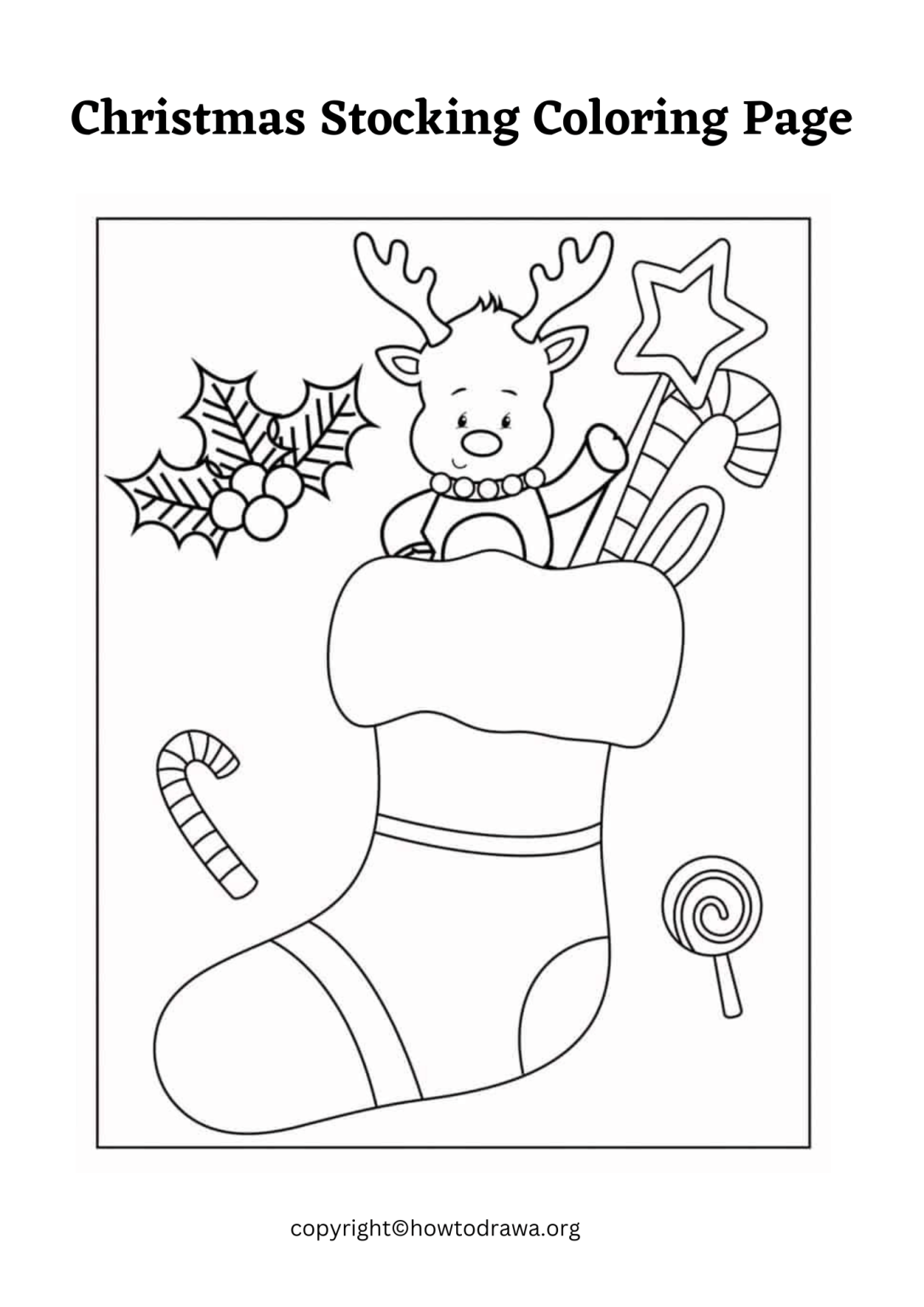 Christmas Stocking Coloring Page for Kids [Free Printable]