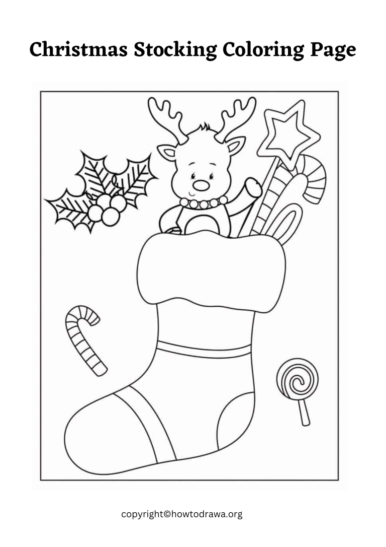 Christmas Stocking Coloring Page for Kids [Free Printable]