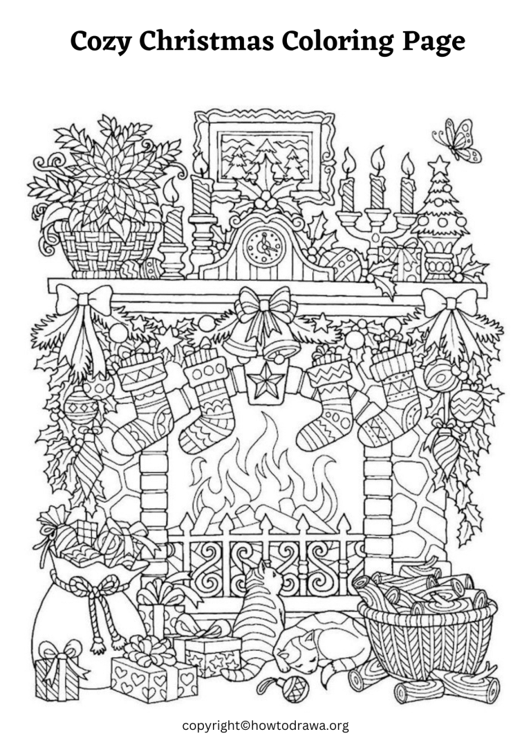 Cozy Christmas Coloring Page for Kids [Free Printable]