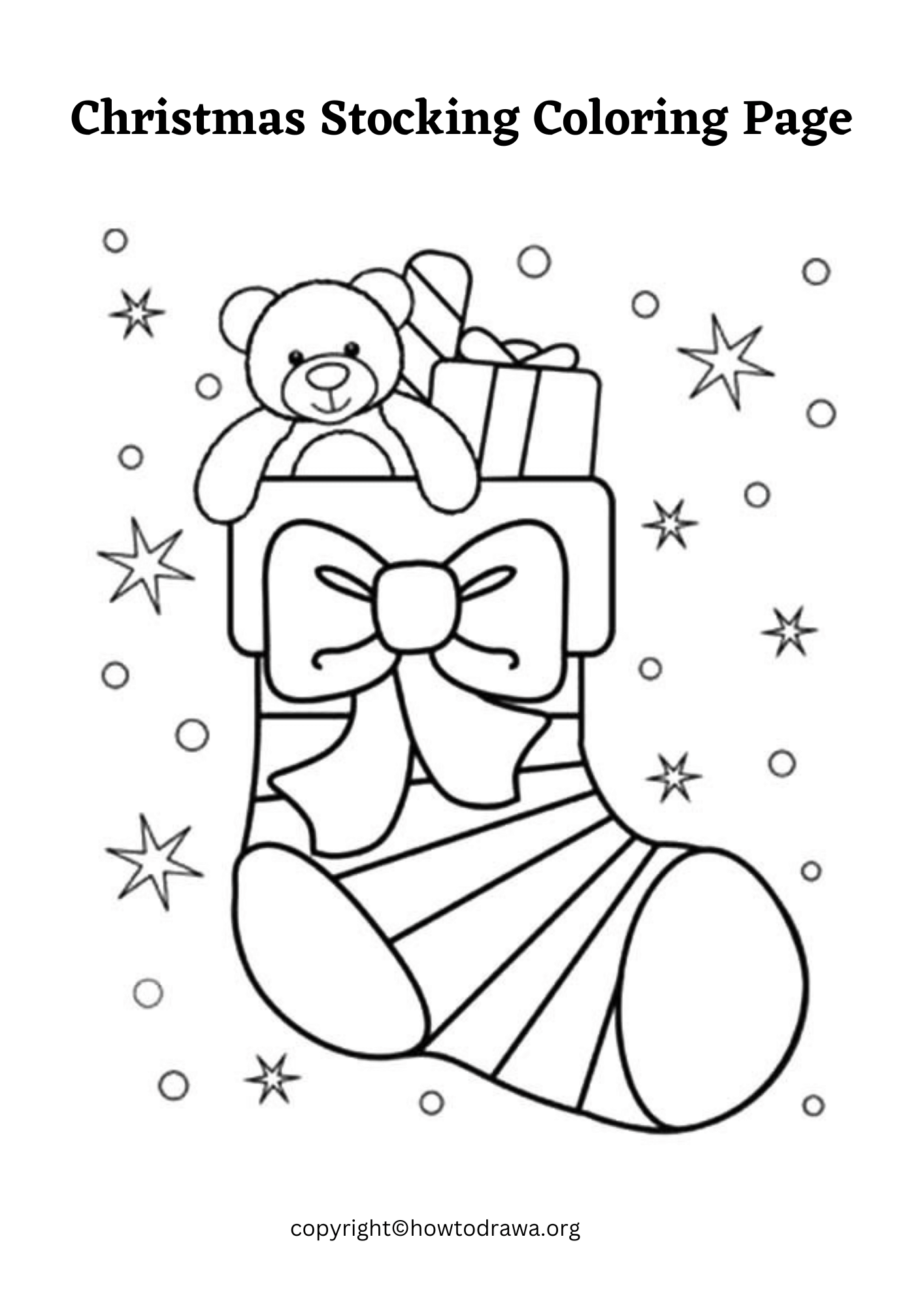 Christmas Stocking Coloring Page for Kids [Free Printable]