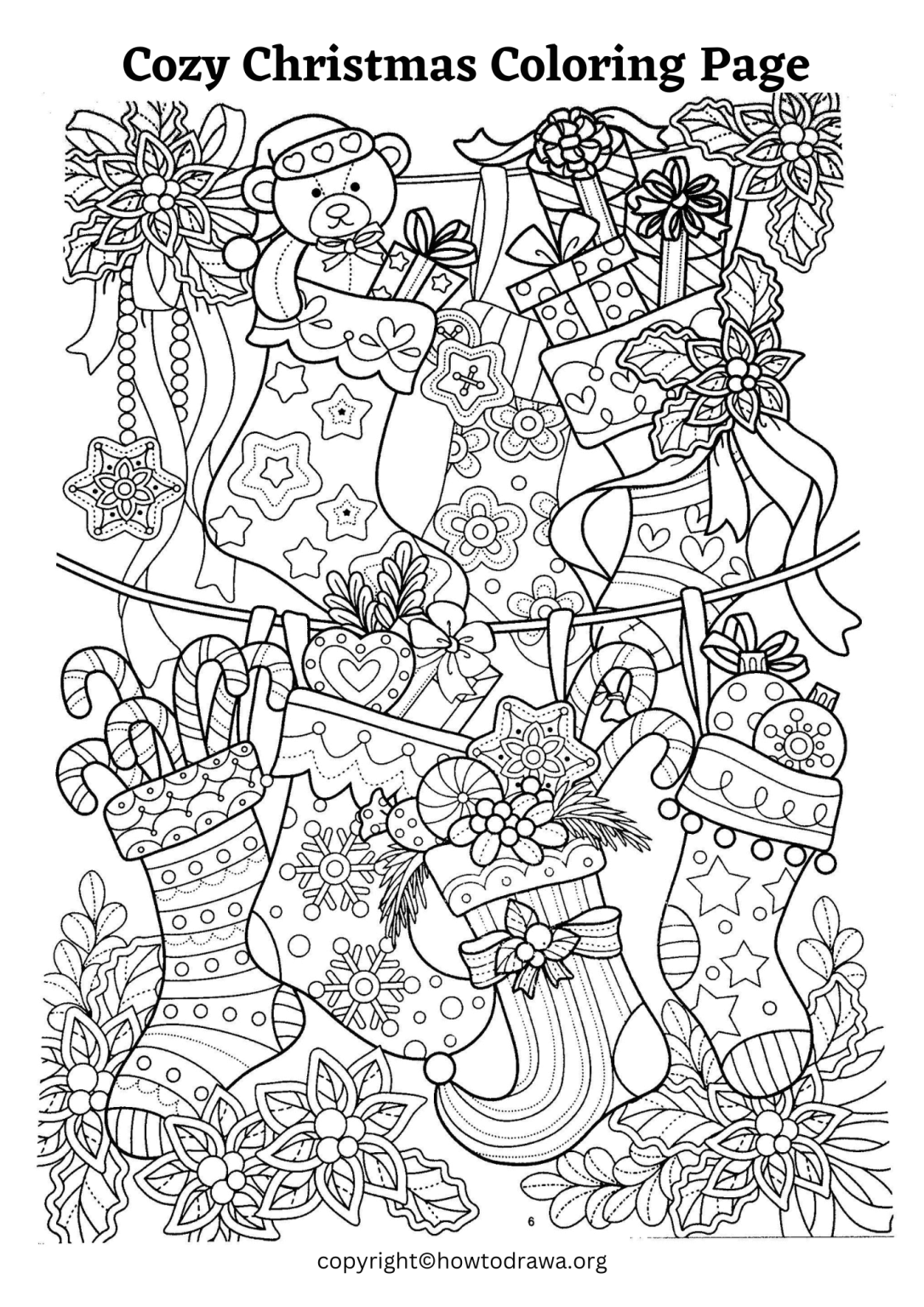 Cozy Christmas Coloring Page for Kids [Free Printable]