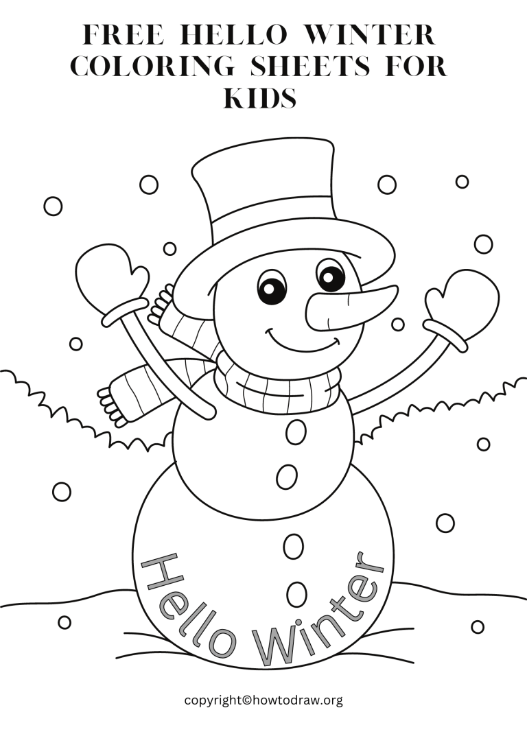 Hello Winter Coloring Page for Kids [Free Printable]