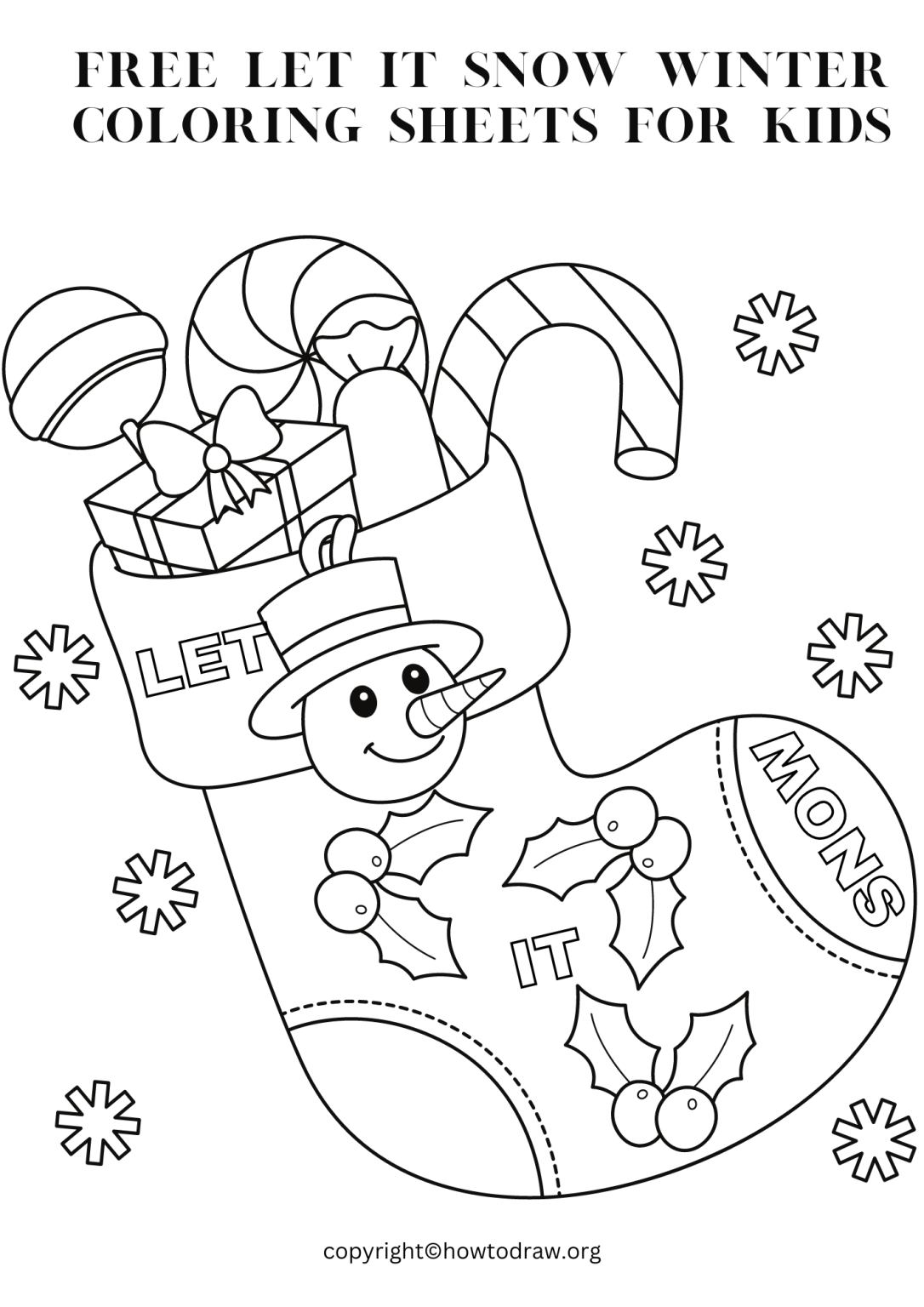 Let it Snow Winter Coloring Page for Kids [Free Printable]