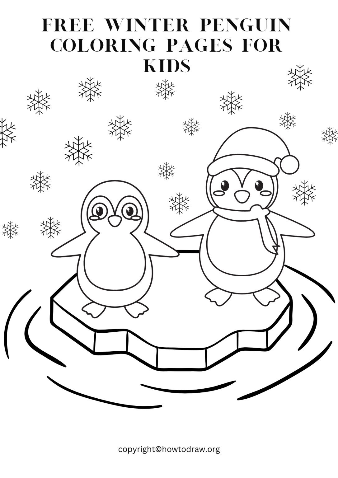 Winter Penguin Coloring Sheet for Kids [Free Printable]