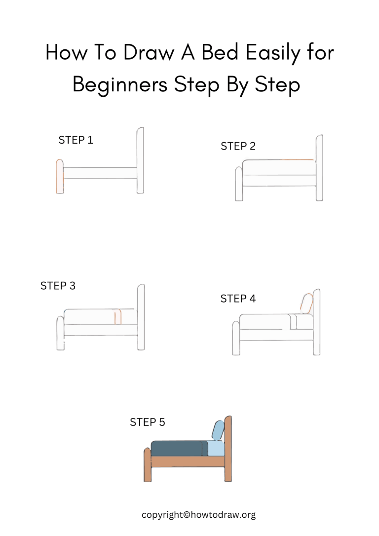 How To Draw A Bed Step By Step – For Kids & Beginners