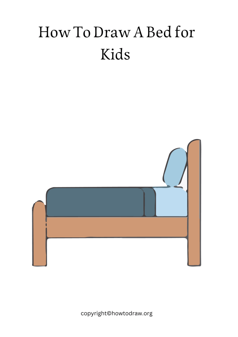 How To Draw A Bed Step By Step – For Kids & Beginners