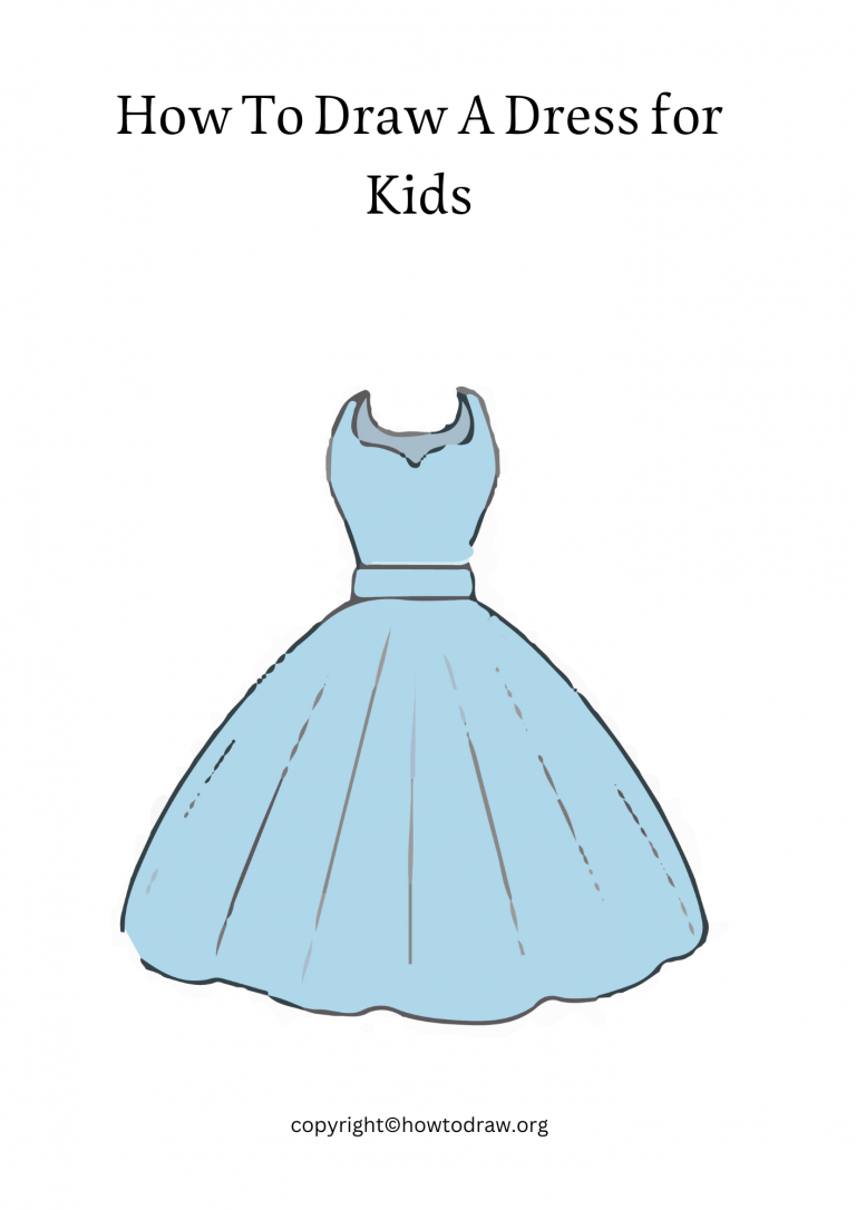 How To Draw A Dress Step By Step – For Kids & Beginners