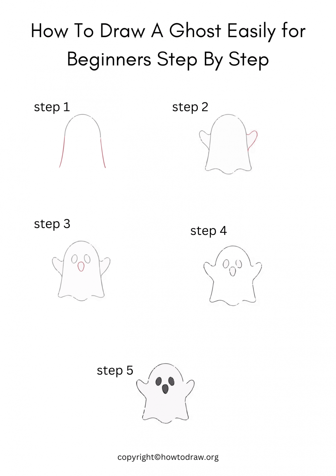 How To Draw A Ghost Step By Step – For Kids & Beginners
