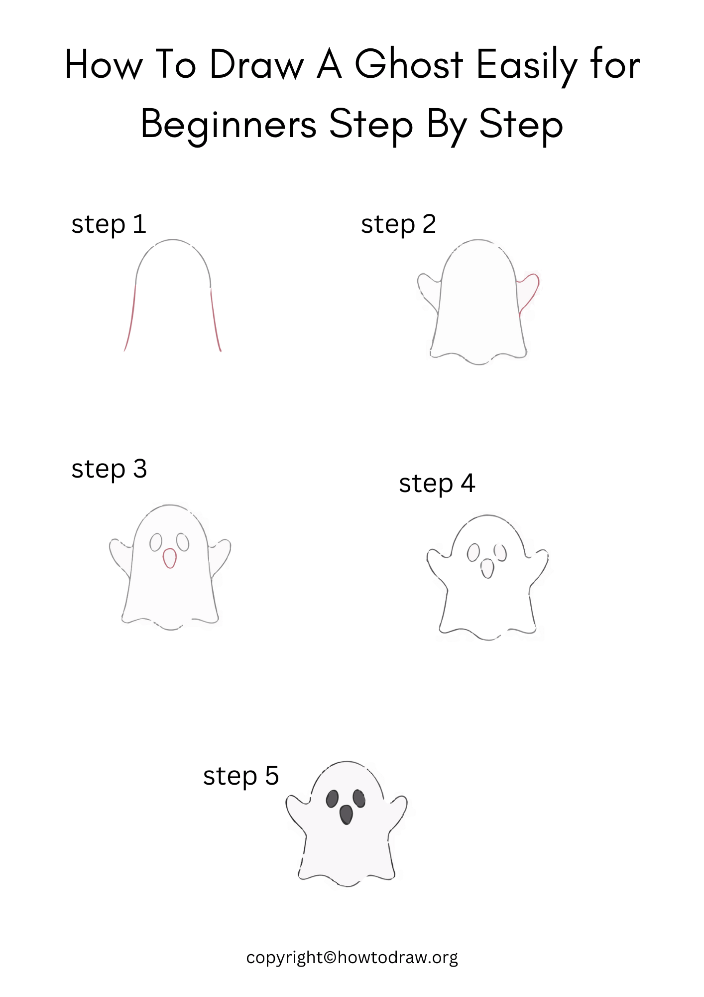 How To Draw A Ghost Step By Step – For Kids & Beginners