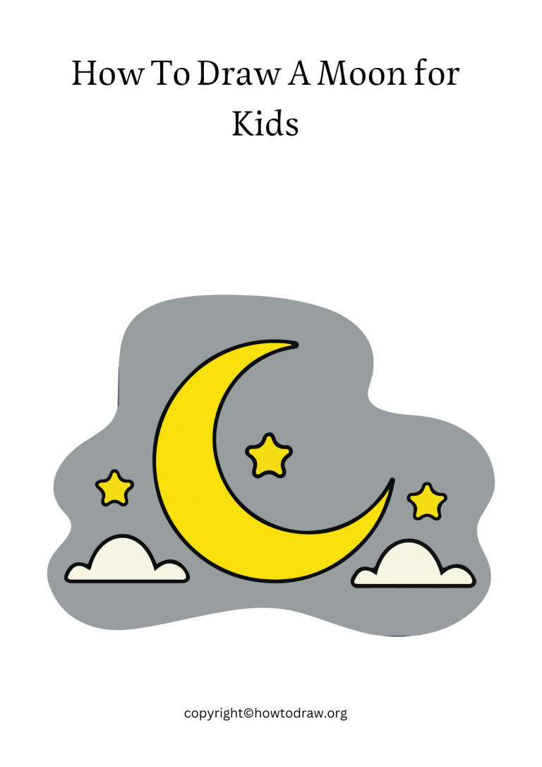How To Draw A Moon Step By Step – For Kids & Beginners