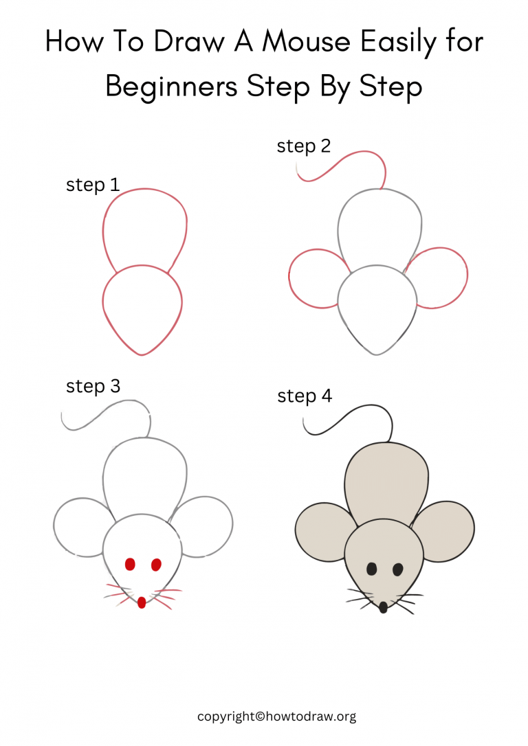 How To Draw A Mice Step By Step – For Kids & Beginners