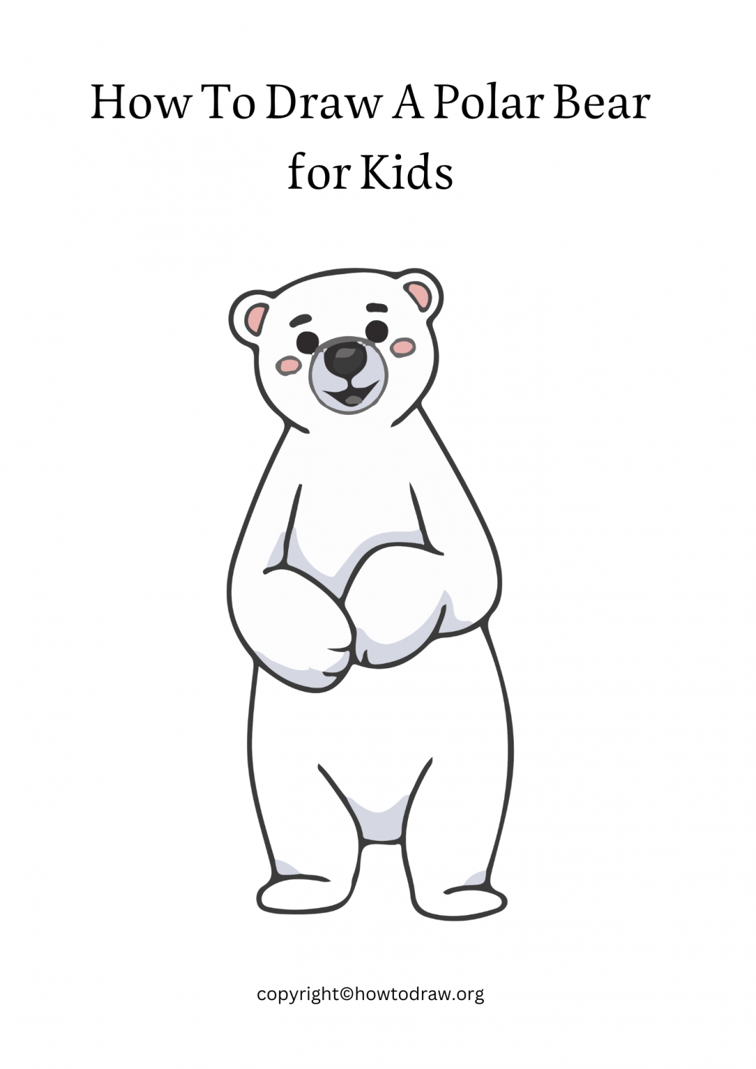 How To Draw A Polar Bear Step By Step – For Kids & Beginners