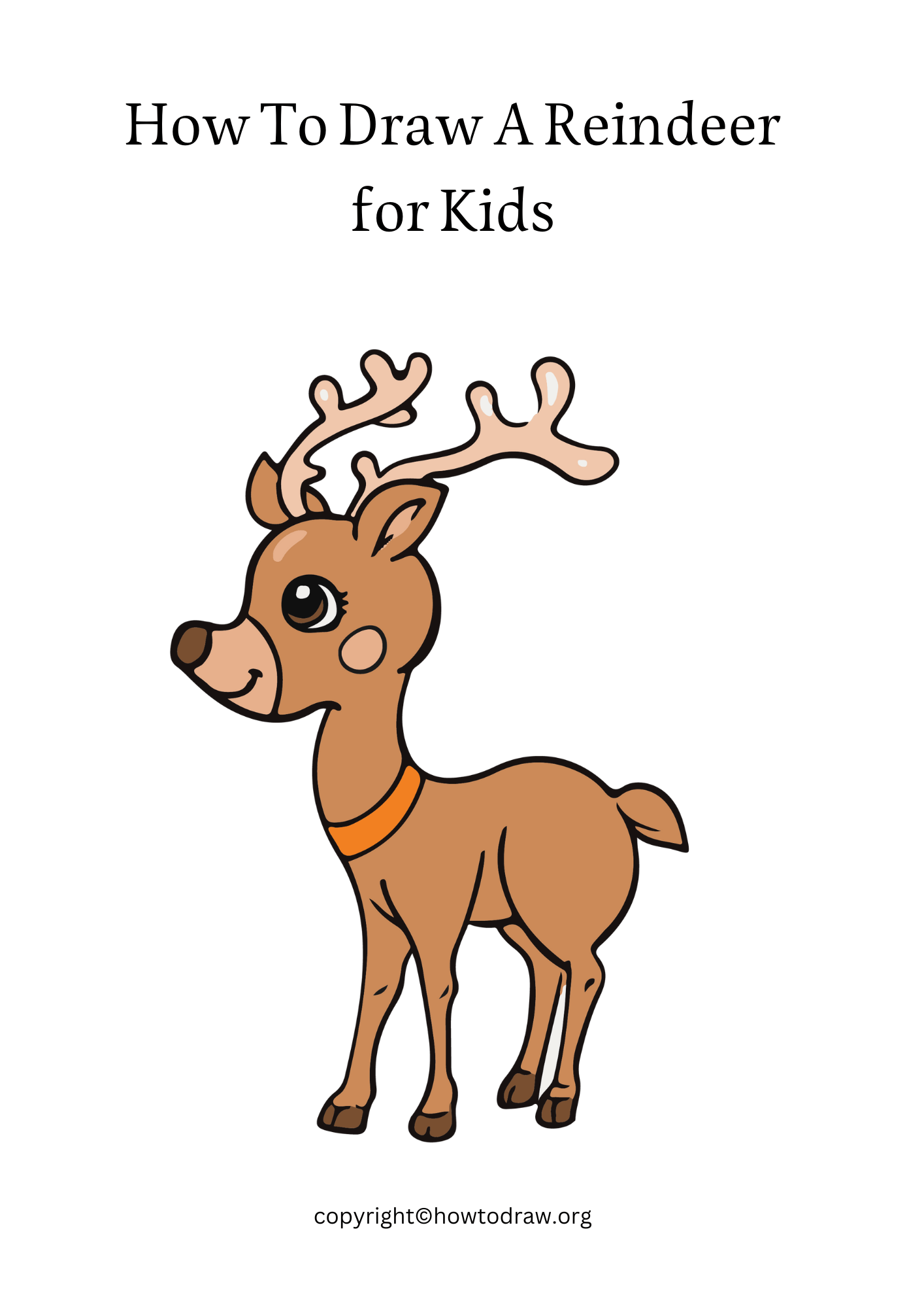 How To Draw A Reindeer Step By Step – For Kids & Beginners
