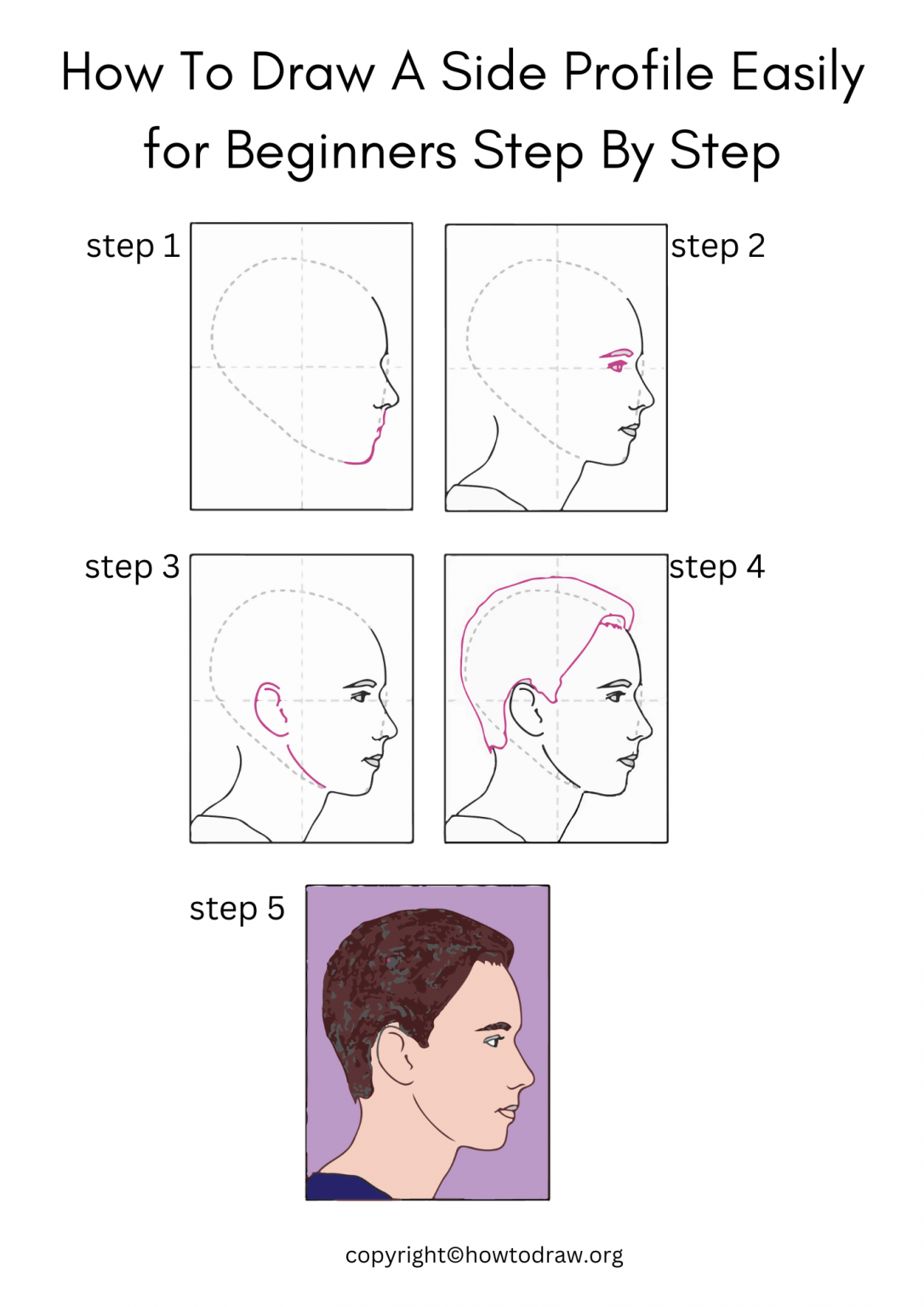 How To Draw A Side Profile Step By Step – For Kids & Beginners