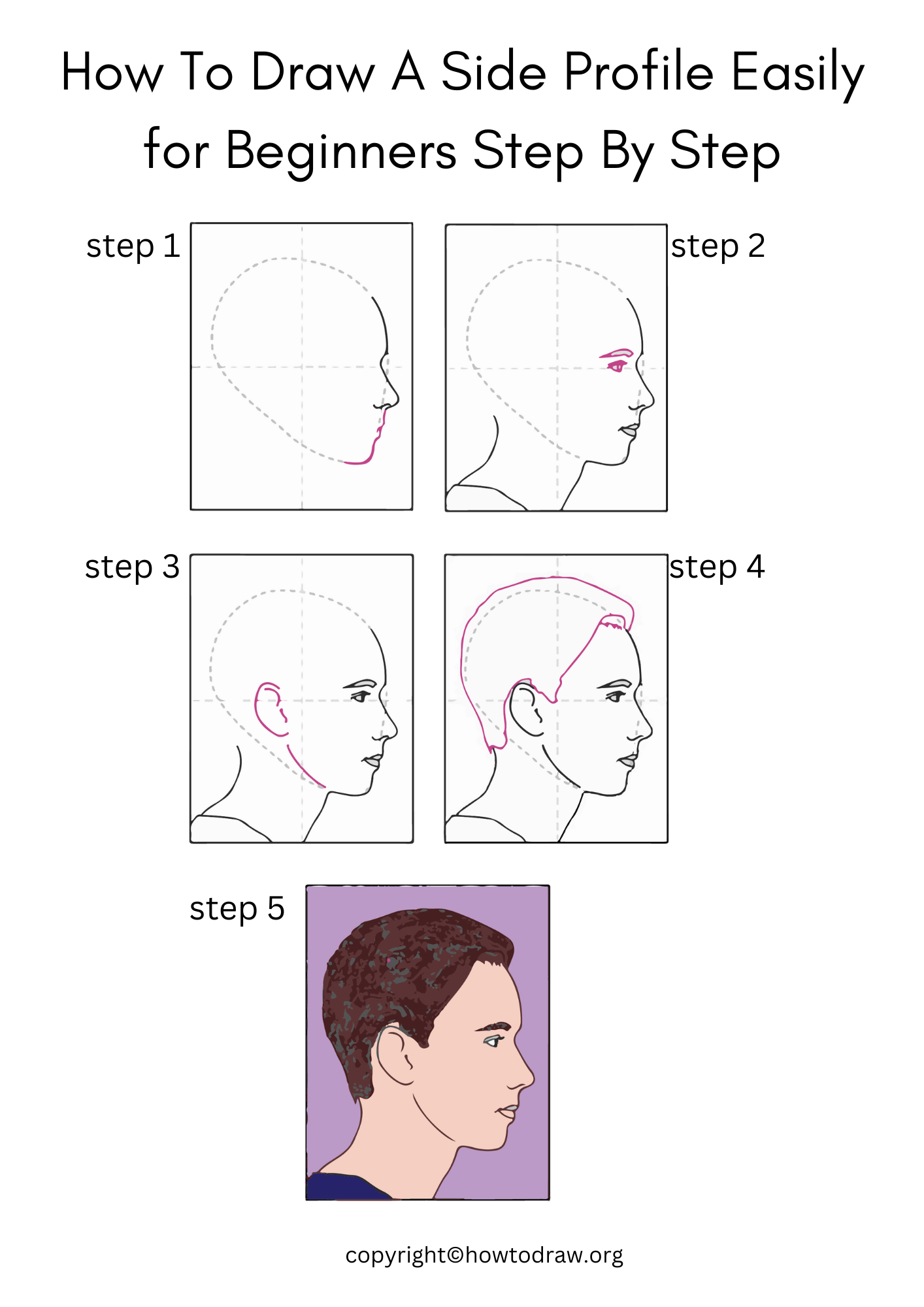How To Draw A Side Profile Step By Step – For Kids & Beginners