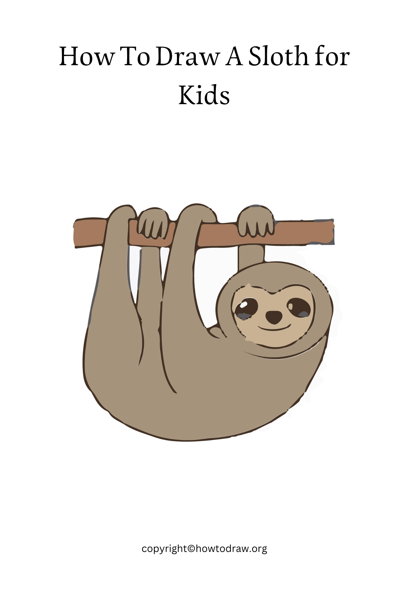 How To Draw A Sloth Step By Step – For Kids & Beginners