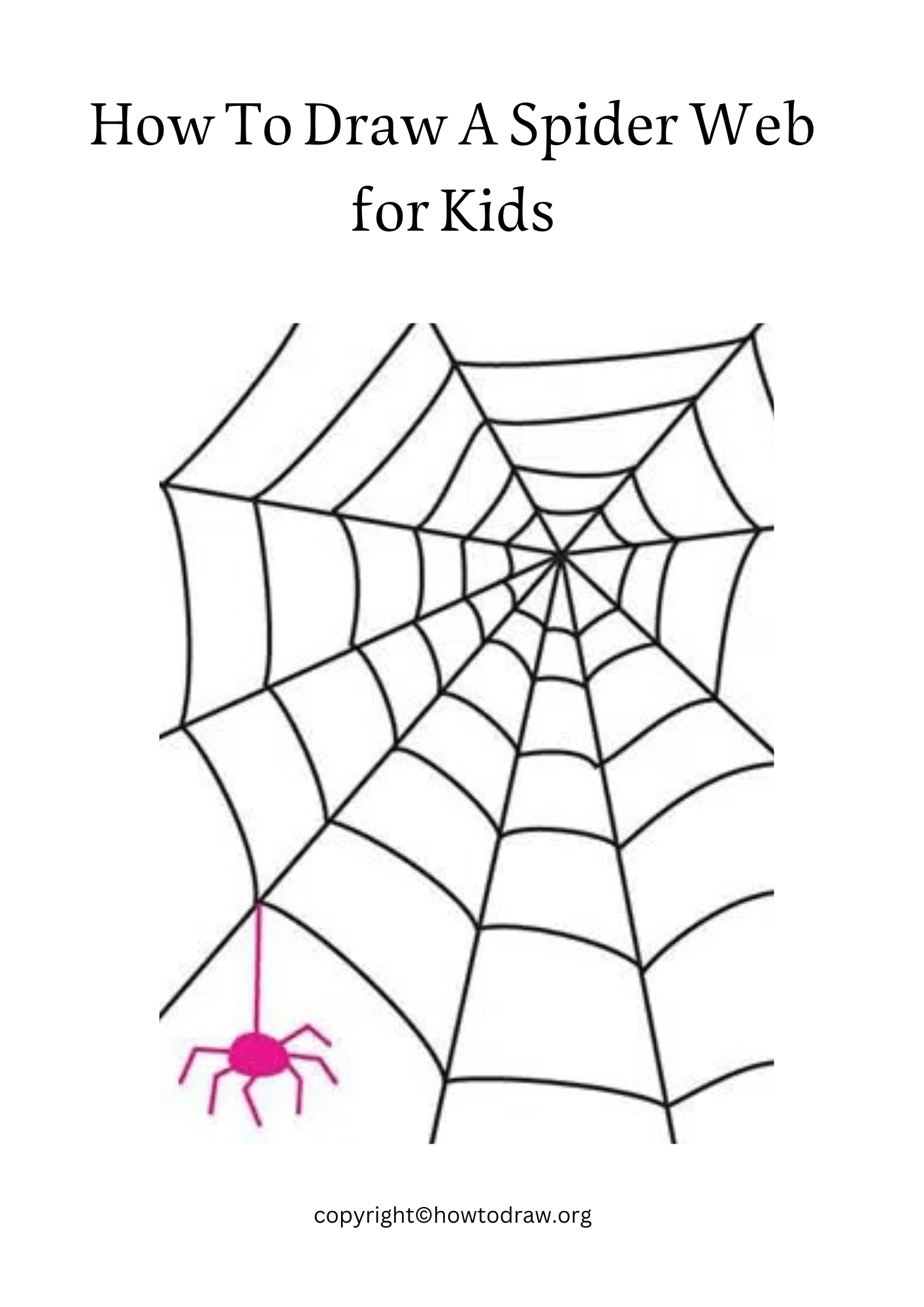 How To Draw A Spider Web Step By Step – For Kids & Beginners