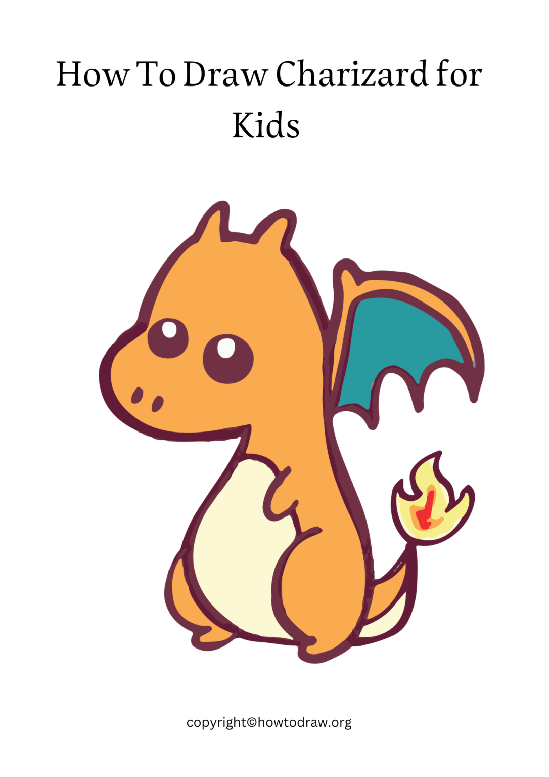 How To Draw Charizard Step By Step – For Kids & Beginners
