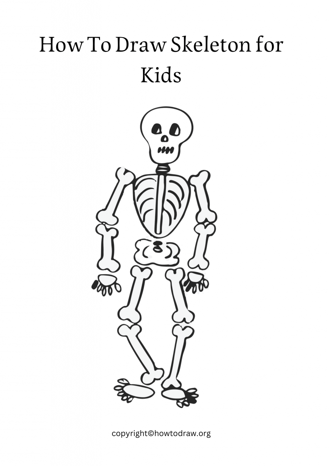 How To Draw Skeleton Step By Step – For Kids & Beginners