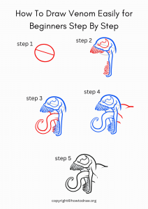 How To Draw Venom Step By Step – For Kids & Beginners