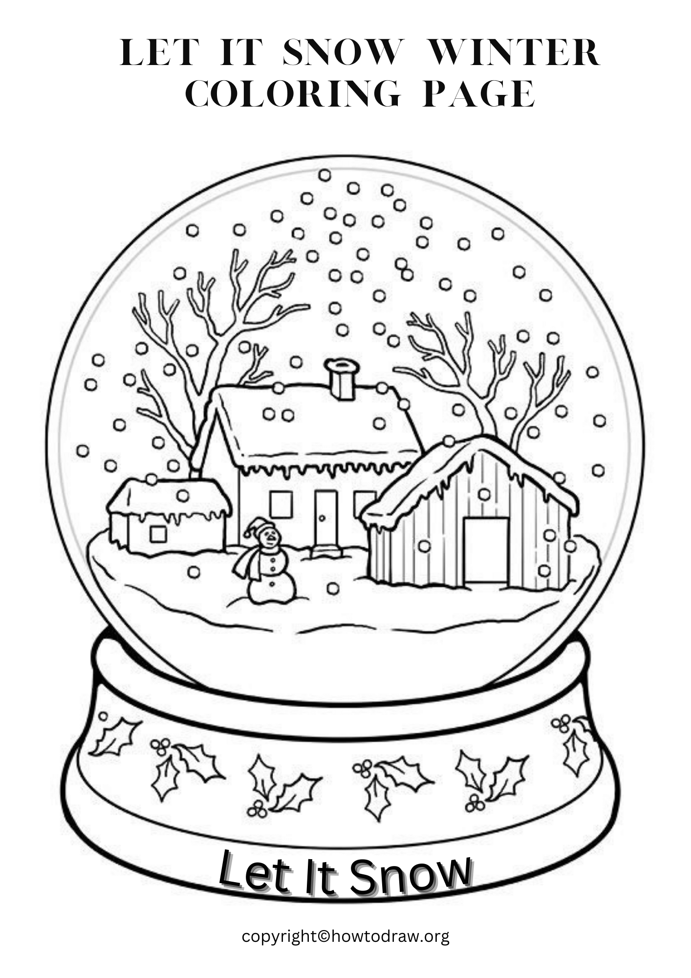 Let it Snow Winter Coloring Page for Kids [Free Printable]