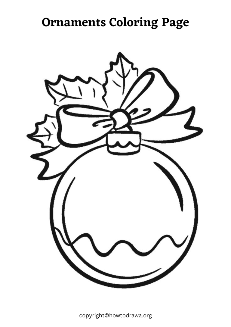 Ornaments Coloring Page for Kids [Free Printable]