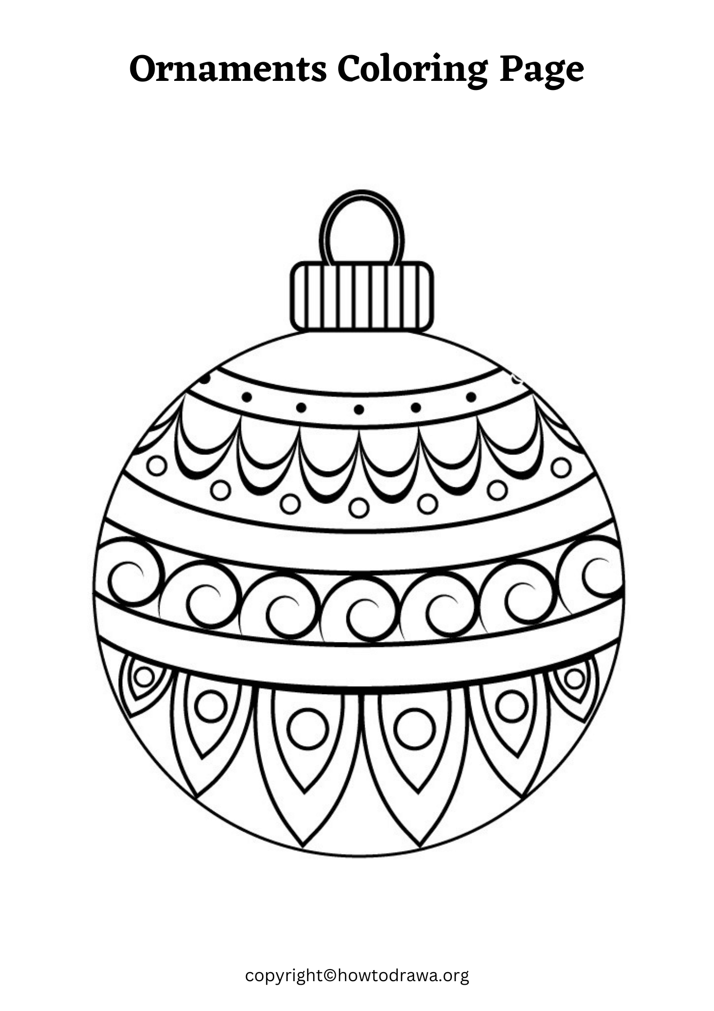 Ornaments Coloring Page for Kids [Free Printable]