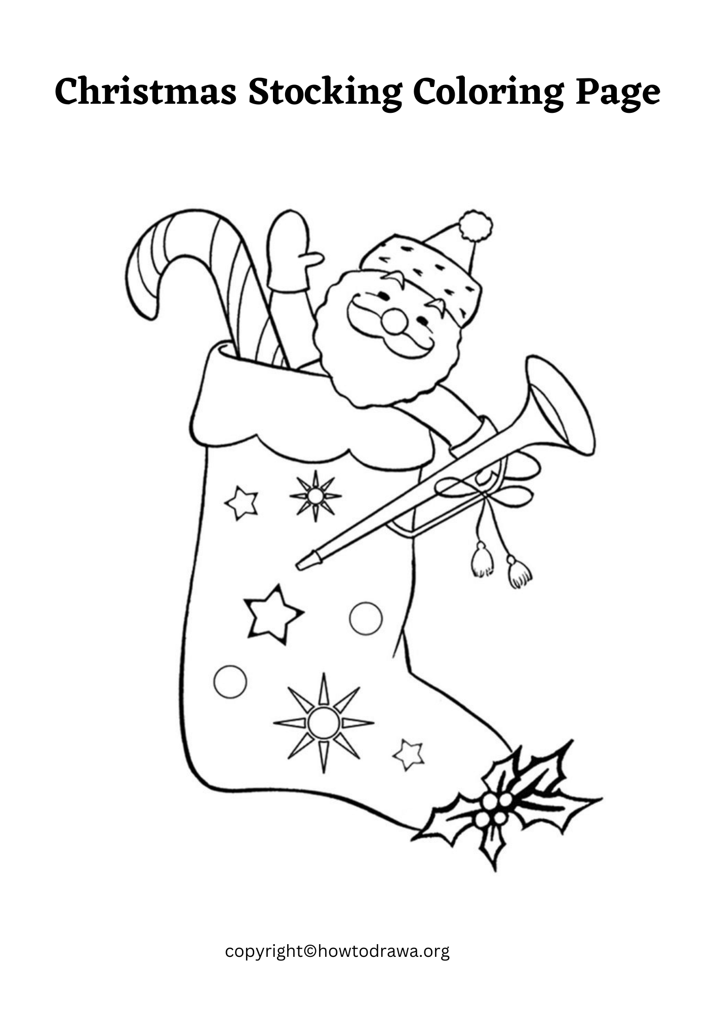 Christmas Stocking Coloring Page for Kids [Free Printable]