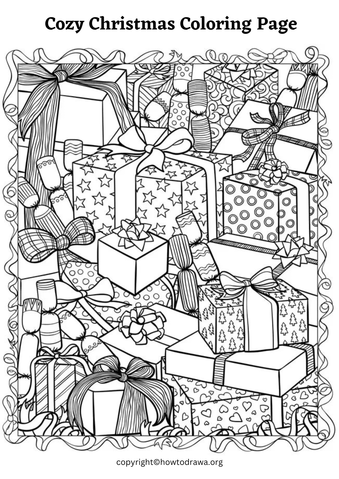 Cozy Christmas Coloring Page for Kids [Free Printable]