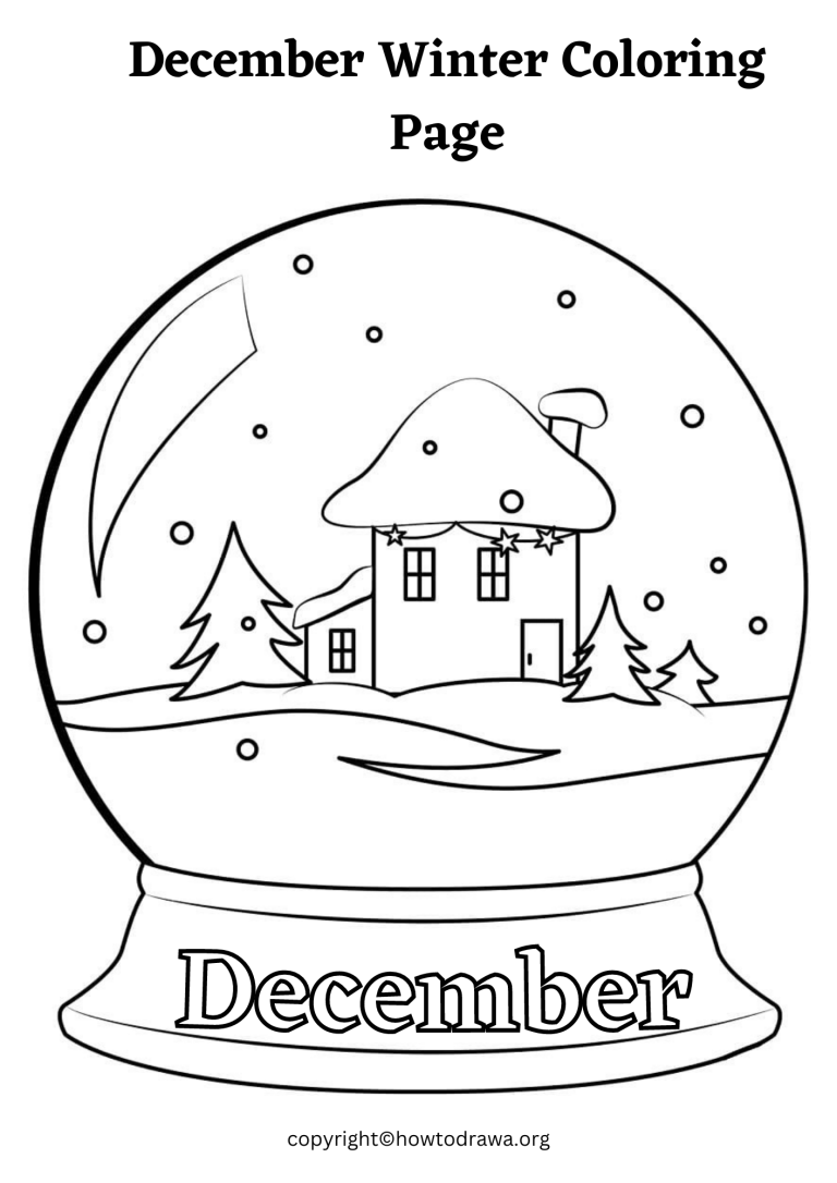 December Winter Coloring Page for Kids [Free Printable]