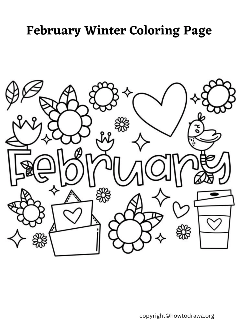 February Winter Coloring Page for Kids [Free Printable]